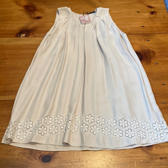 Lamantine | Shirts & Tops | Lamantine 6 Teen Crepe Cream Dress W White ...